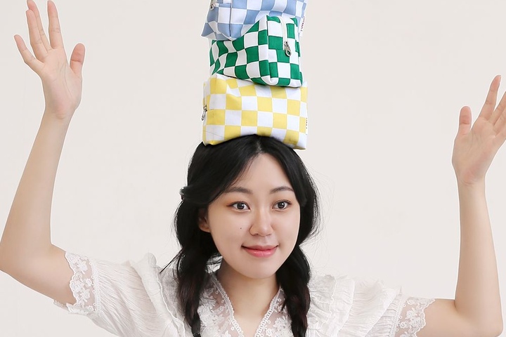 기타디자인용품 패브릭 체크 화장품 사각 파우치 오늘의집 쇼핑