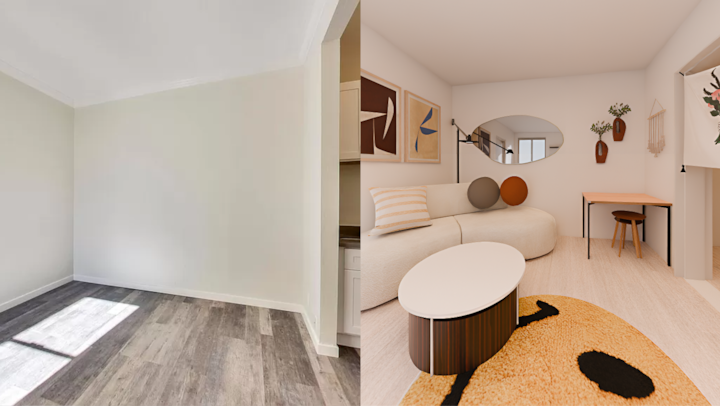 🔨Living room makeover: Eclectic 423 sq ft apartment ($3000 budget)