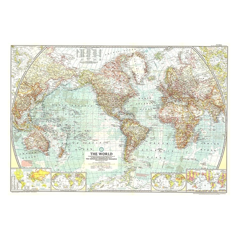 National Geographic 1957 World Map | ポスター・フレーム | Ohouse