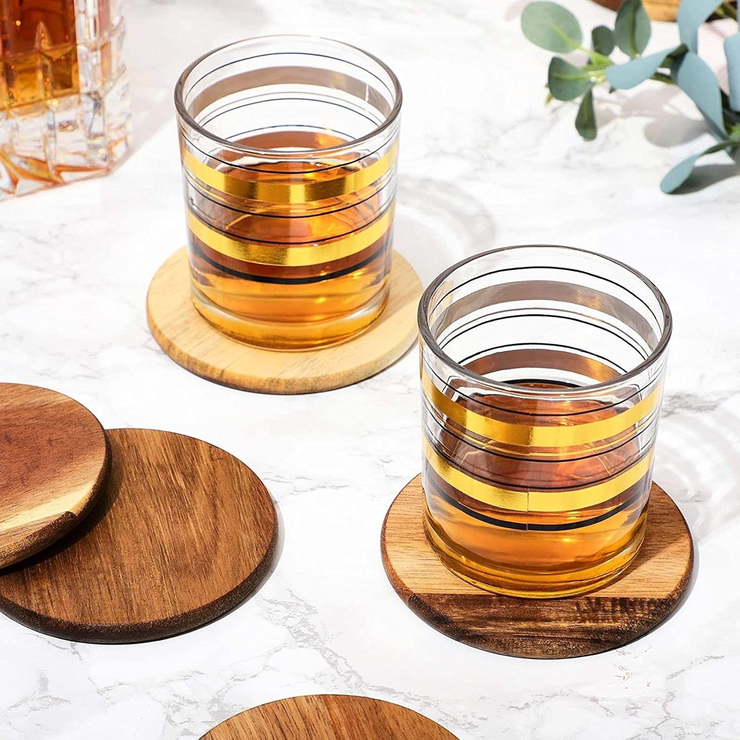Amazon Juvale Round Acacia Wood Coasters | Cookware & Utensils | Ohouse